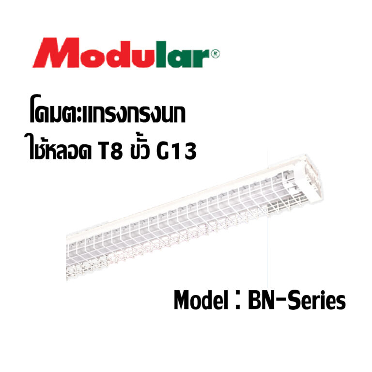 โคมกล่องเหล็กเปลือย โคมติดเพดานสำหรับหลอด T8 - modularthai.com