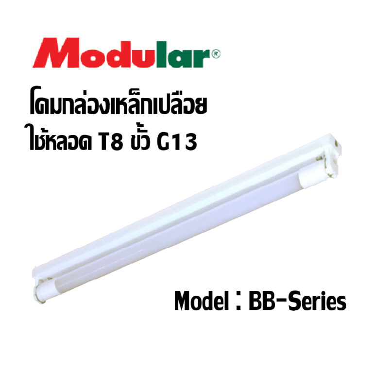 โคมกล่องเหล็กเปลือย โคมติดเพดานสำหรับหลอด T8 - modularthai.com