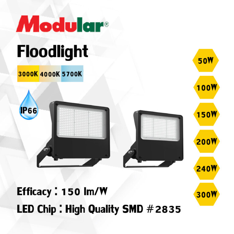 โคมไฟฟลัดไลท์ LED 50W-300W - modularthai.com