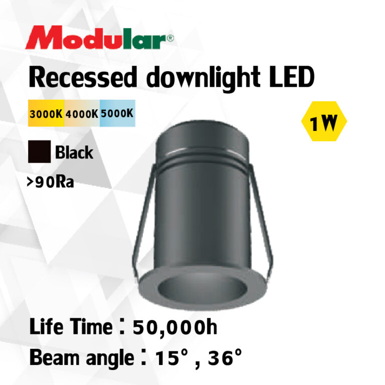 LED Recessed Downlight 1W โคมไฟดาวน์ไลท์ฝังฝ้า 1W